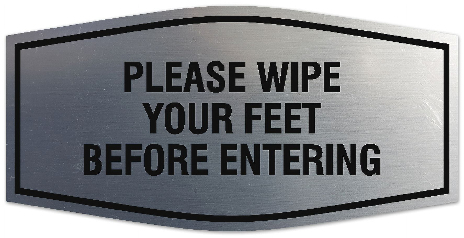 Signs ByLITA Fancy Please wipe your feet before entering Sign - Laser ...