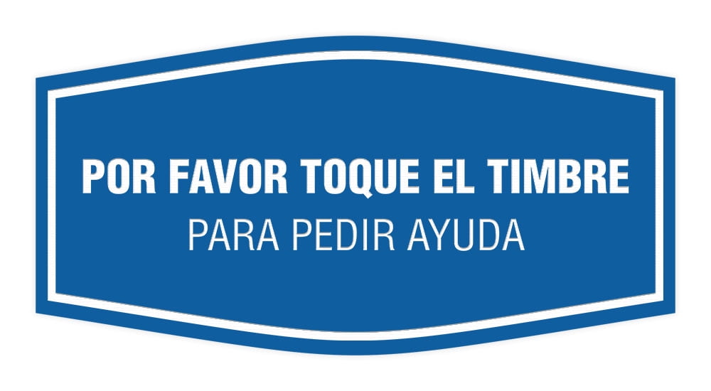 Signs ByLITA Fancy Por Favor Toque El Timbre Para Pedir Ayuda Sign ...