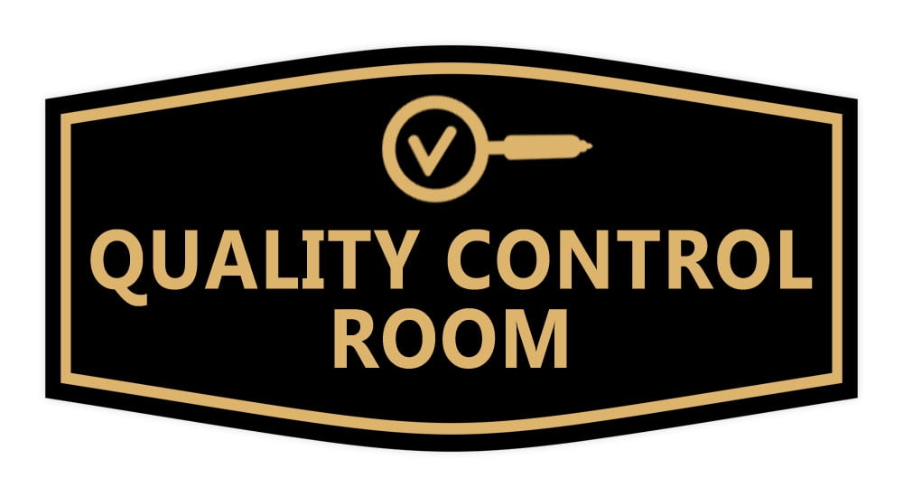 Signs ByLITA Fancy Quality Control Room Sign (Black Gold) - Large ...