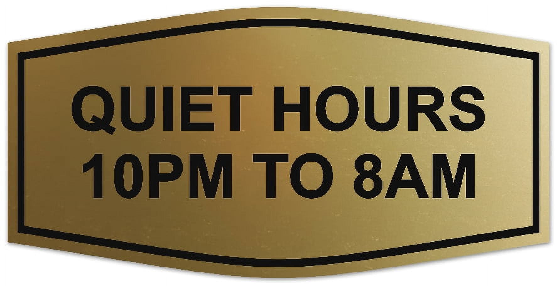 Signs ByLITA Fancy Quiet Hours 10 PM To 8 AM Sign - Laser-Engraved ...