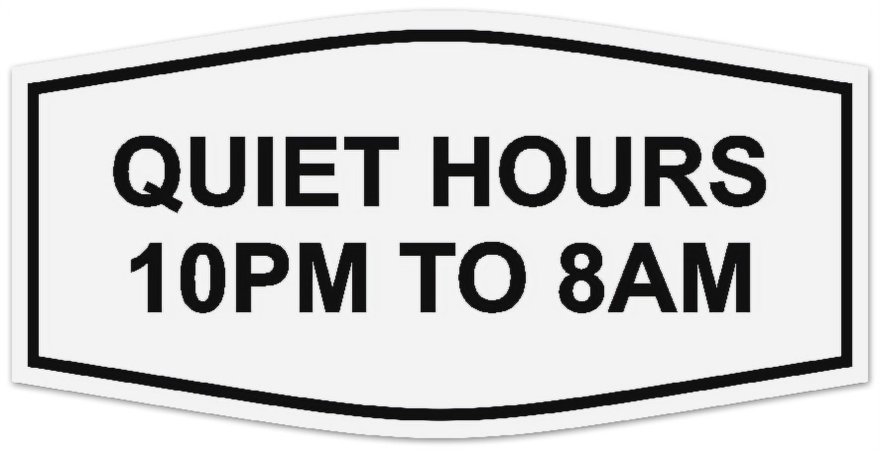 Signs ByLITA Fancy Quiet Hours 10 PM To 8 AM Sign - Laser-Engraved ...