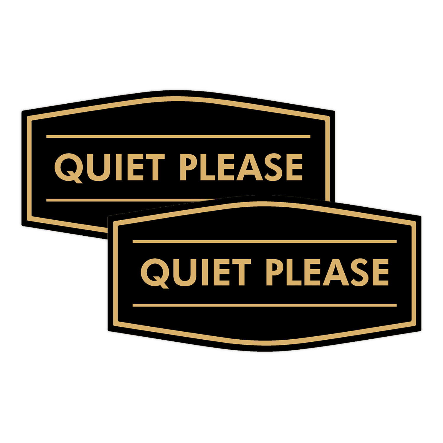 Signs ByLITA Fancy Quiet Please Sign (Black Gold) - Large (2 Pack ...