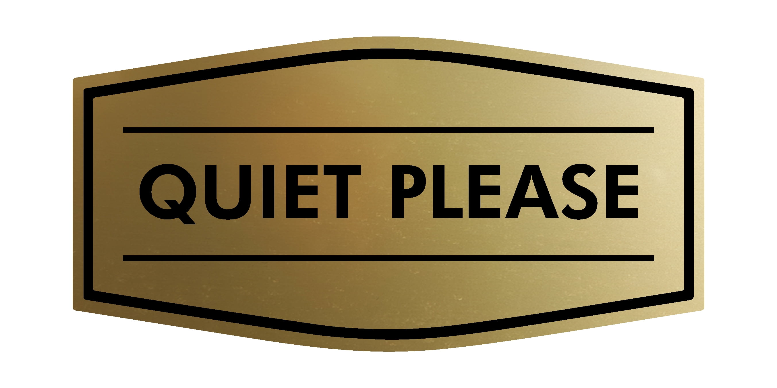 Signs ByLITA Fancy Quiet Please Sign (Brushed Gold) - Large - Walmart.com