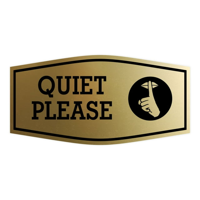 Signs ByLITA Fancy Quiet Please Sign (Brushed Gold) - Small - Walmart.com