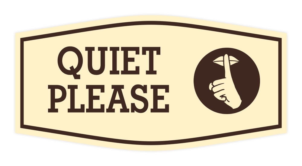 Signs ByLITA Fancy Quiet Please Sign (Ivory/Dark Brown) - Medium ...