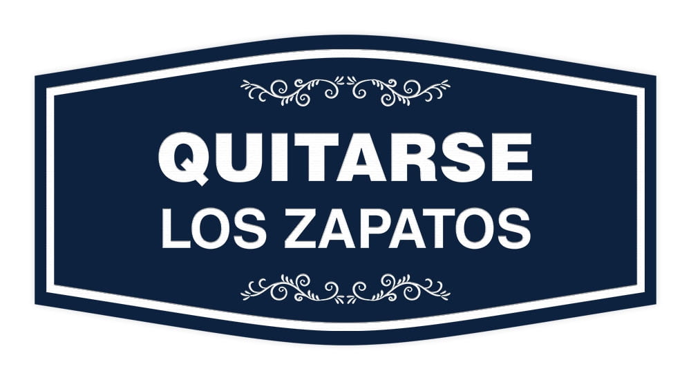 Signs ByLITA Fancy Quitarse los Zapatos Sign (Navy Blue / White ...