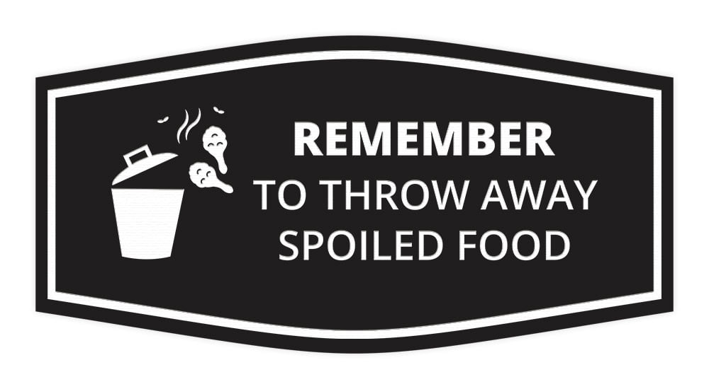 Signs ByLITA Fancy Remember To Throw Away Spoiled Food Sign (Black ...
