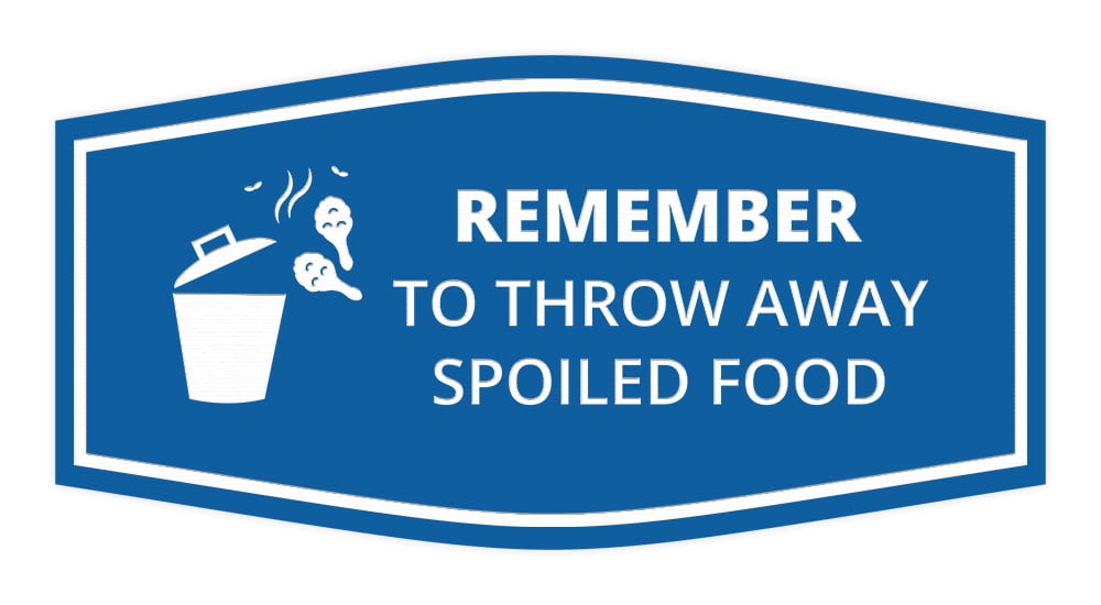 Signs ByLITA Fancy Remember To Throw Away Spoiled Food Sign (Blue ...