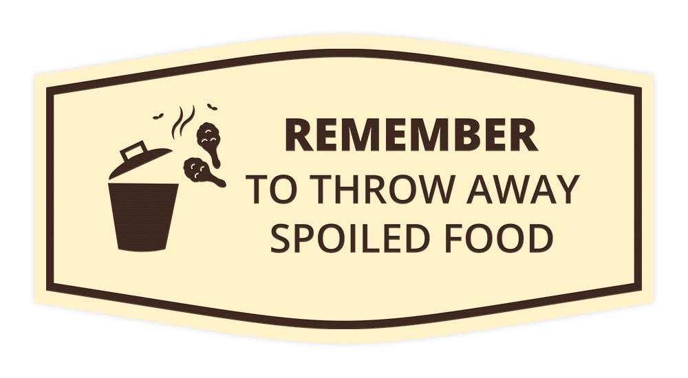 Signs ByLITA Fancy Remember To Throw Away Spoiled Food Sign (Ivory/Dark ...