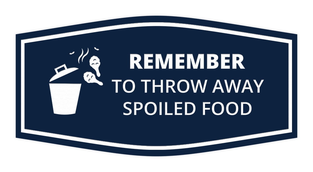 Signs ByLITA Fancy Remember To Throw Away Spoiled Food Sign (Navy Blue ...