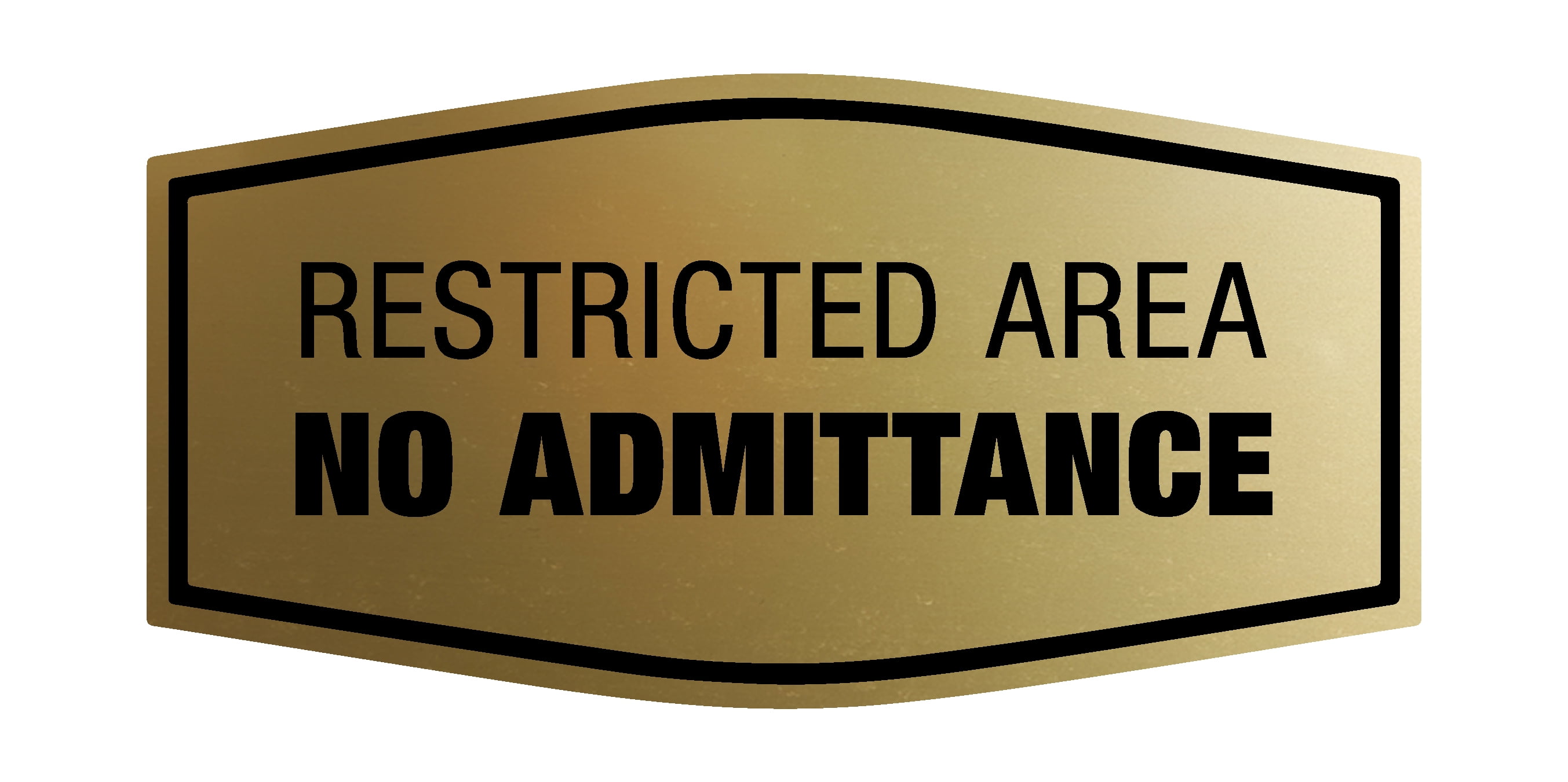 Signs ByLITA Fancy Restricted Area No Admittance Sign (Brushed Gold ...