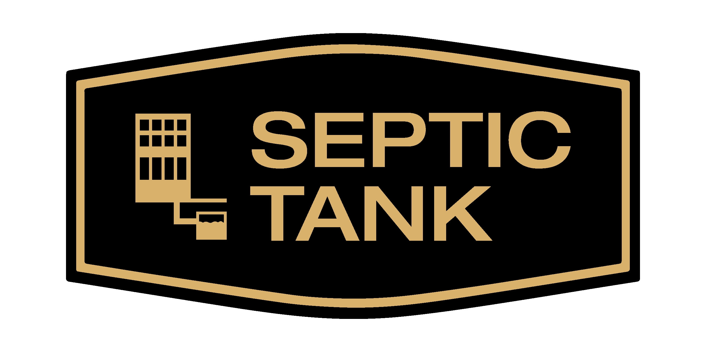 Signs ByLITA Fancy Septic Tank Sign (Black Gold) - Large - Walmart.com