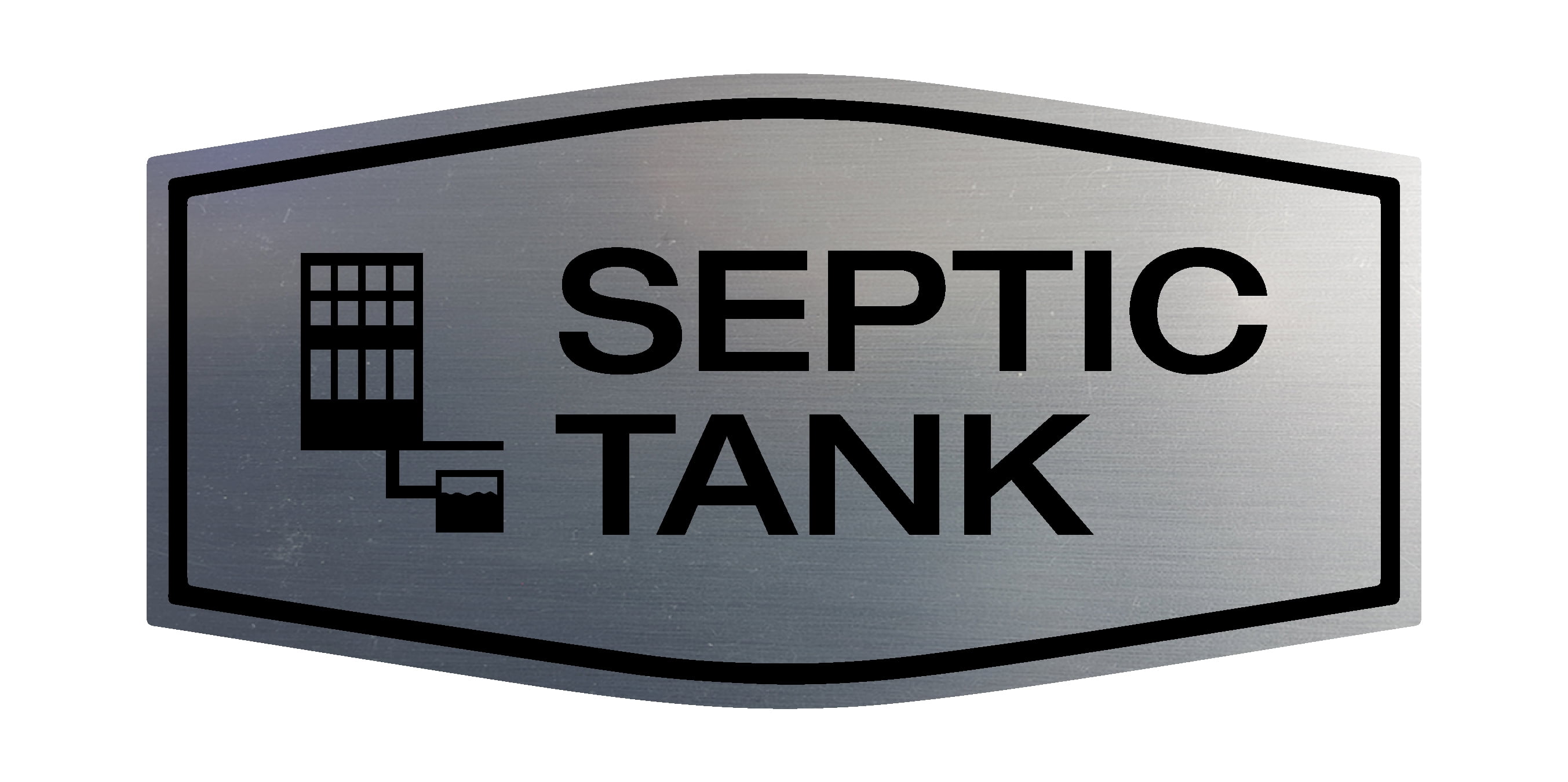 Signs ByLITA Fancy Septic Tank Sign (Brushed Silver) - Large - Walmart.com