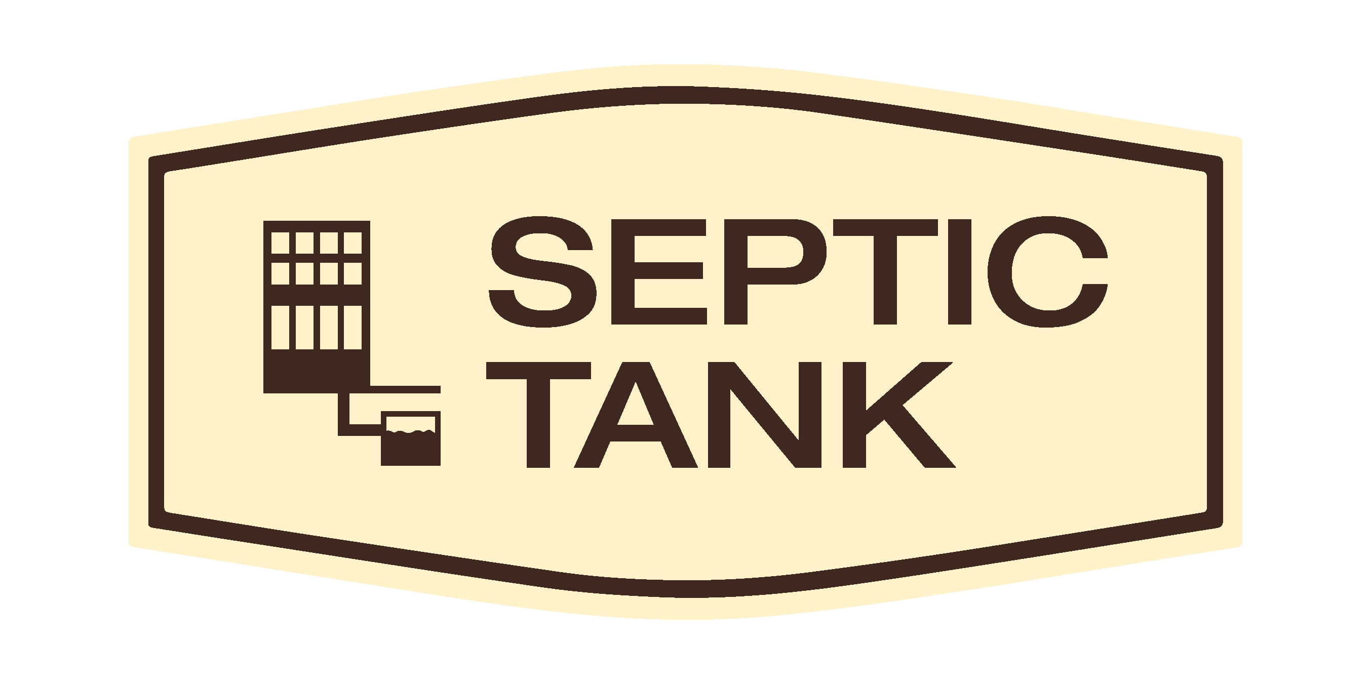 Signs ByLITA Fancy Septic Tank Sign (Ivory/Dark Brown) - Large ...