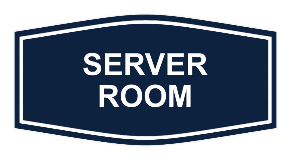 Signs ByLITA Fancy Server Room Sign (Navy Blue / White) - Large ...