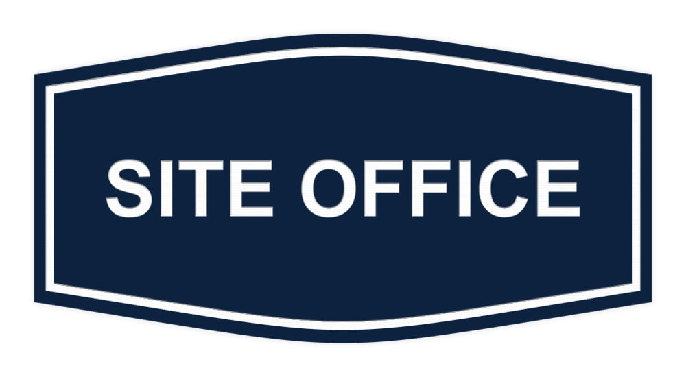 Signs ByLITA Fancy Site Office Sign (Navy Blue / White) - Small ...