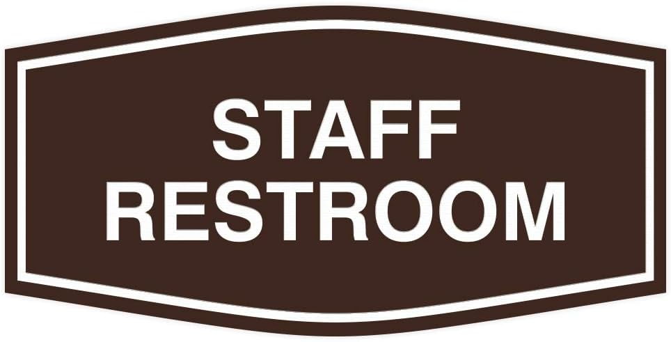 Signs ByLITA Fancy Staff Restroom Sign (Light Grey/Burgundy) - Medium 5 ...