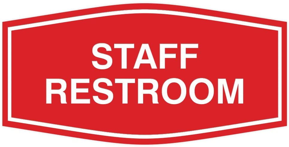 Signs ByLITA Fancy Staff Restroom Sign (Light Grey/Burgundy) - Medium 5 ...