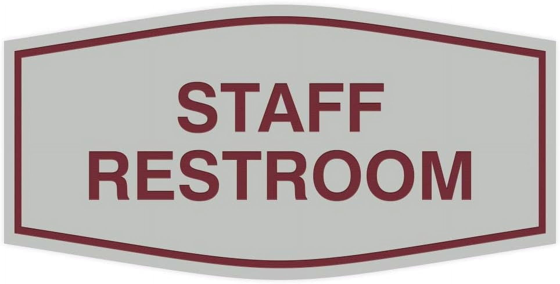 Signs ByLITA Fancy Staff Restroom Sign (Light Grey/Burgundy) - Medium 5 ...