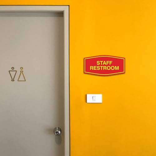 Signs ByLITA Fancy Staff Restroom Sign (Navy Blue/Gold) - Small 10 Pack ...