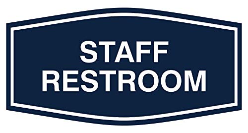 Signs ByLITA Fancy Staff Restroom Sign (Navy Blue/White) - Large 10 ...
