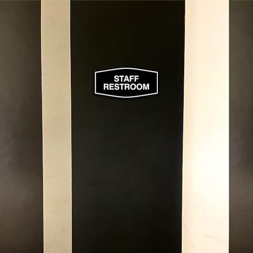 Signs ByLITA Fancy Staff Restroom Sign (White/Red) - Medium 10 Pack ...