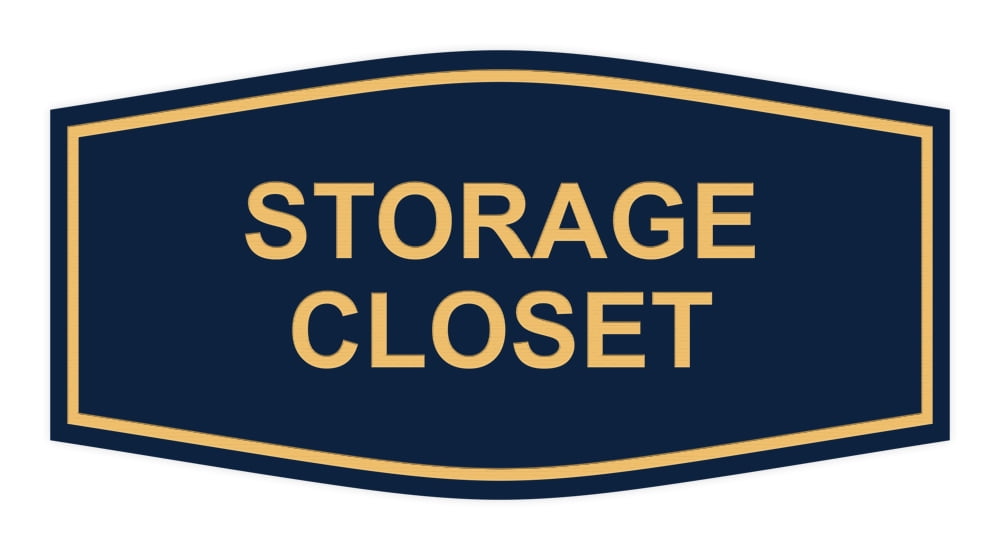 Signs ByLITA Fancy Storage Closet Sign (Navy Blue/Gold) - Large ...
