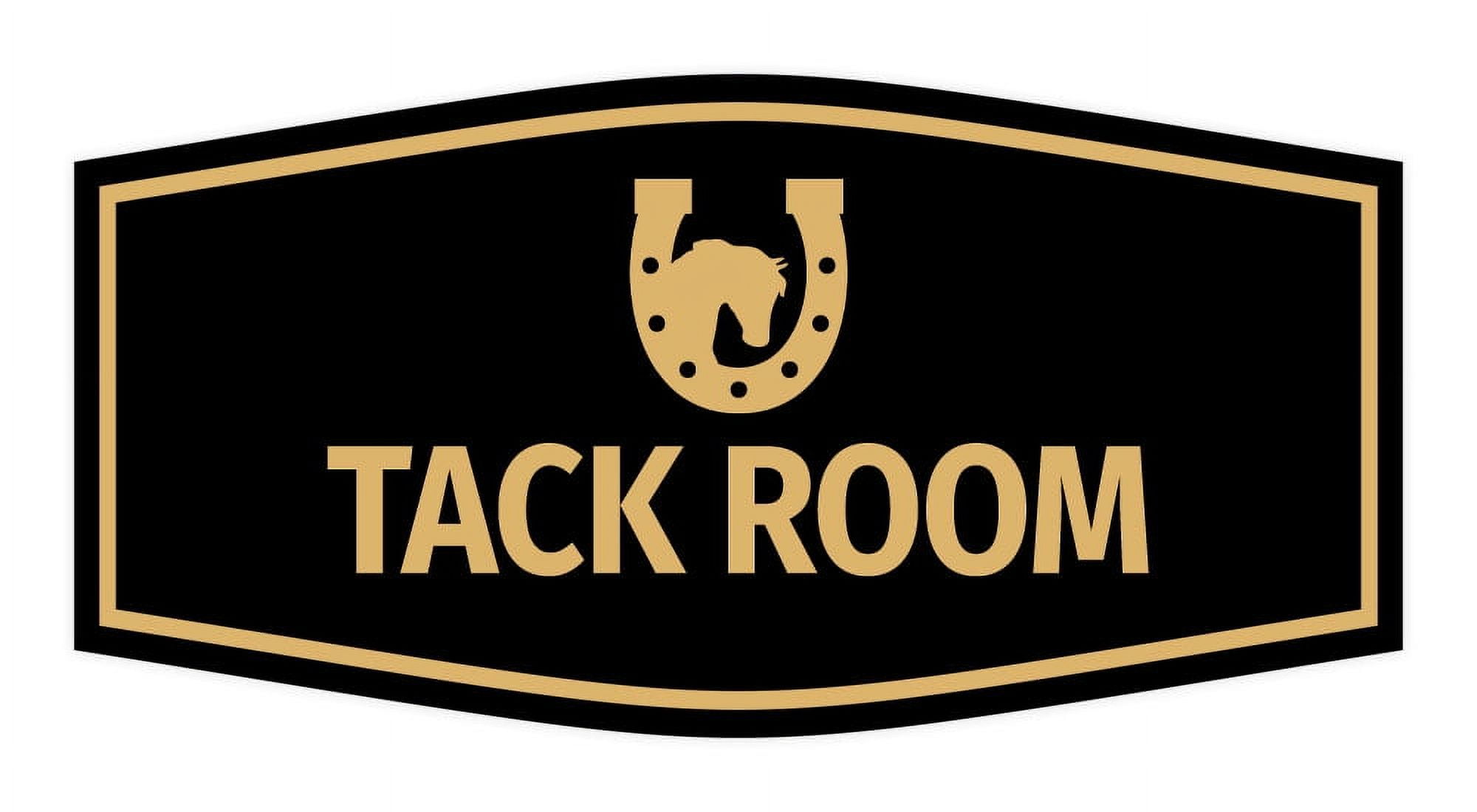 Signs ByLITA Fancy Tack Room, Horses Plastic Sign (Black Gold) - Large ...