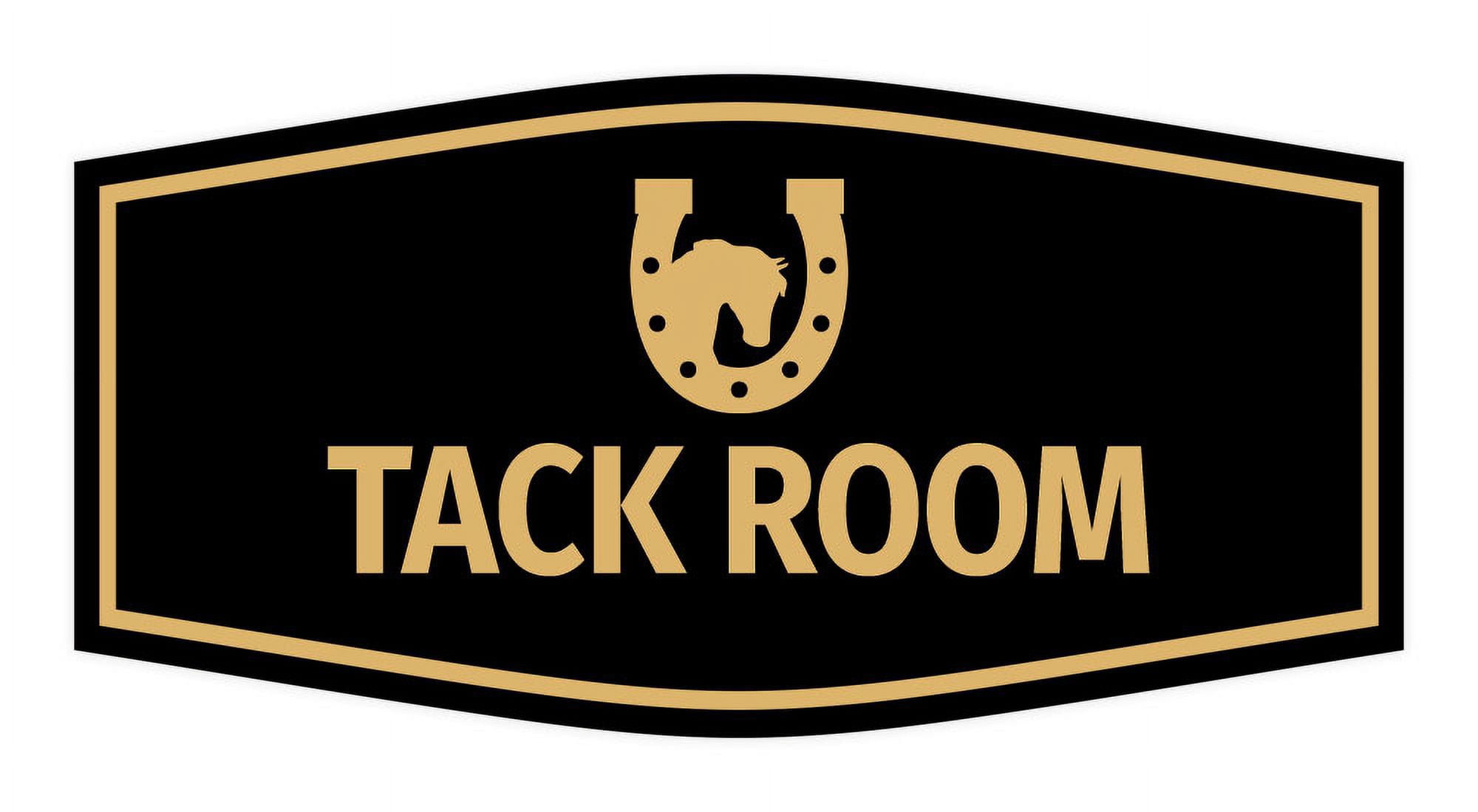 Signs ByLITA Fancy Tack Room, Horses Plastic Sign (Black Gold) - Medium ...