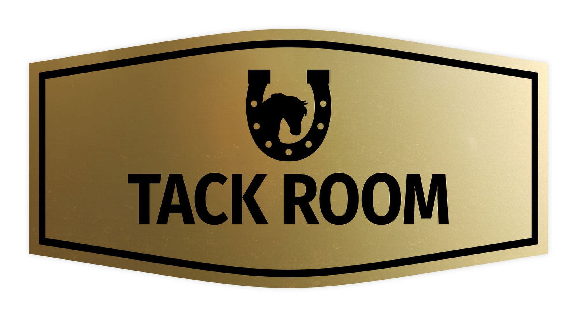 Signs ByLITA Fancy Tack Room, Horses Plastic Sign (Brushed Gold ...