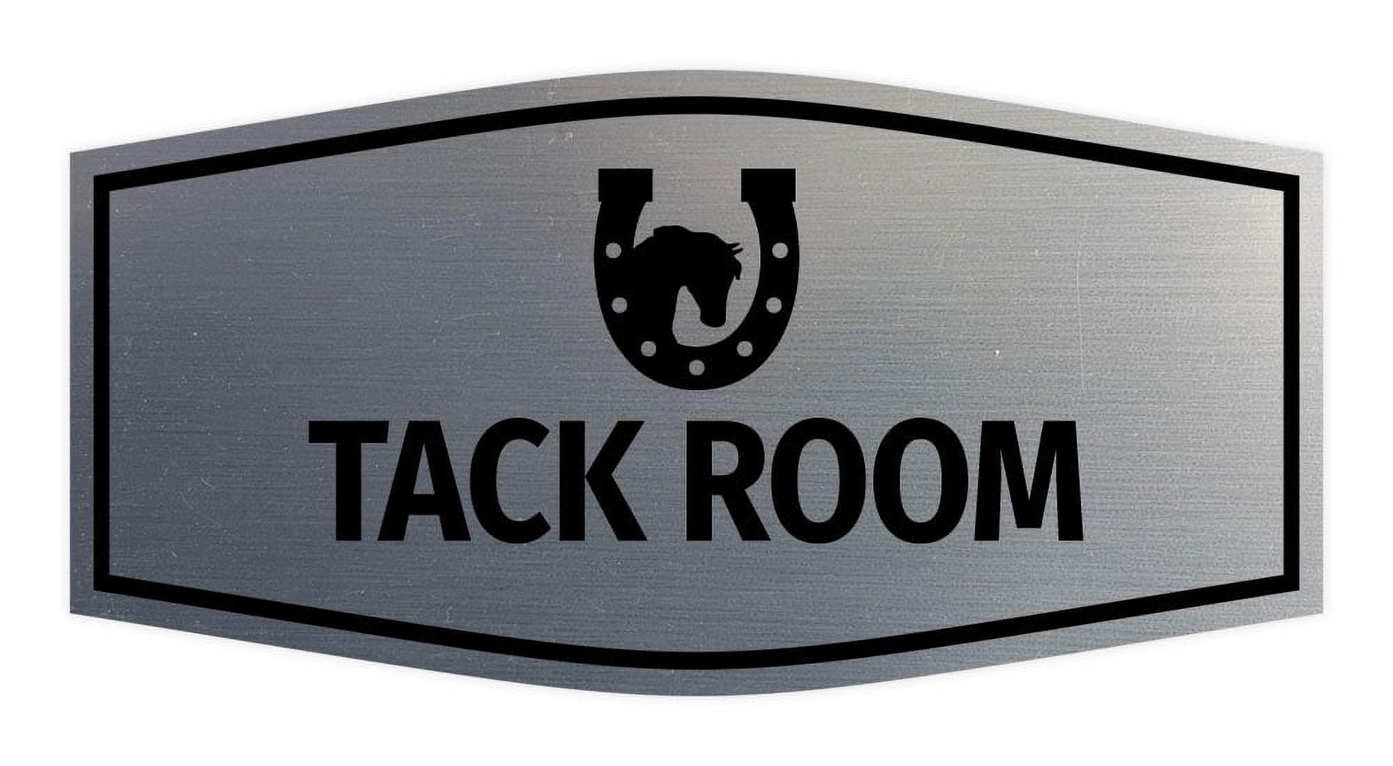 Signs ByLITA Fancy Tack Room, Horses Plastic Sign (Brushed Silver ...