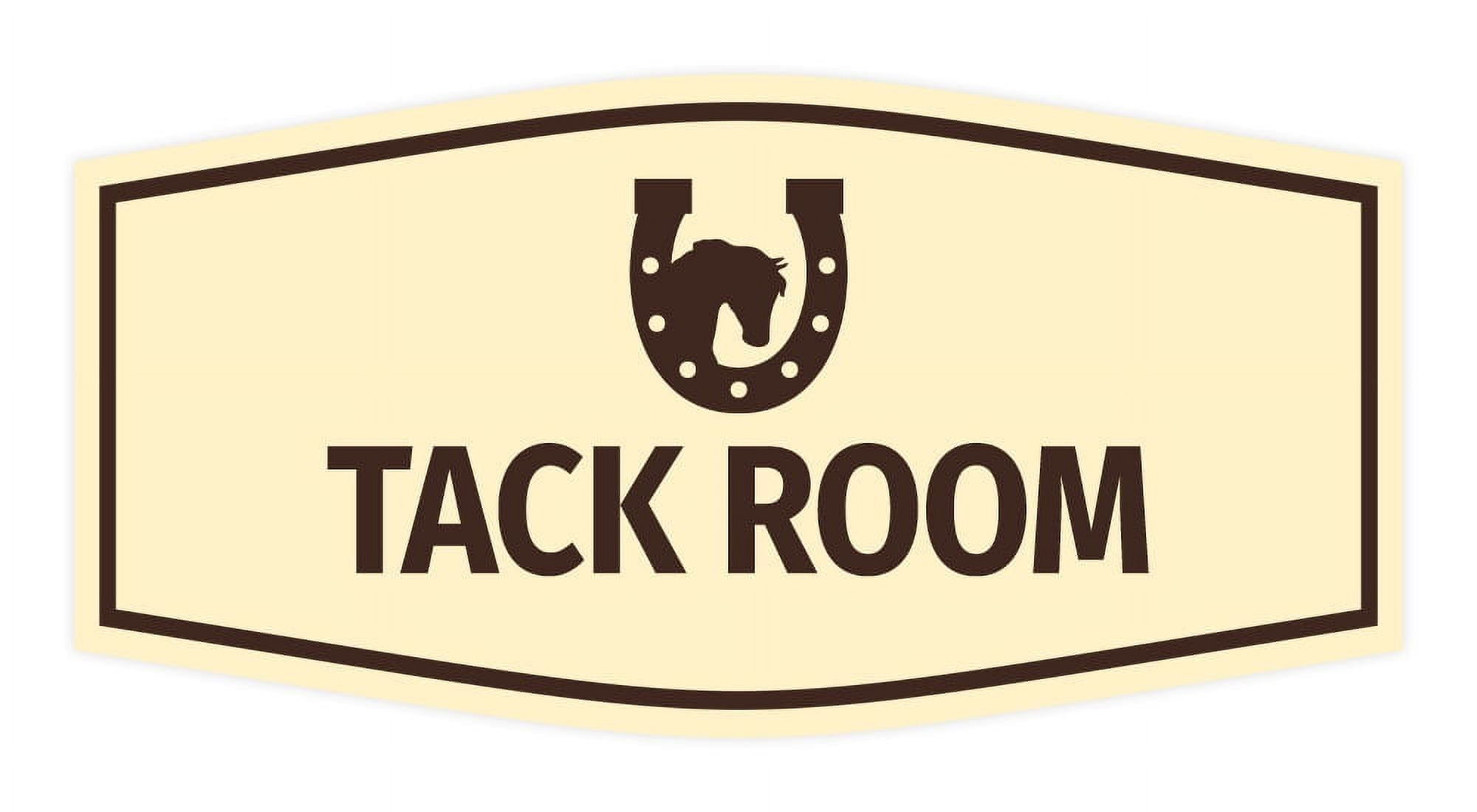 Signs ByLITA Fancy Tack Room, Horses Plastic Sign (Ivory/Dark Brown ...