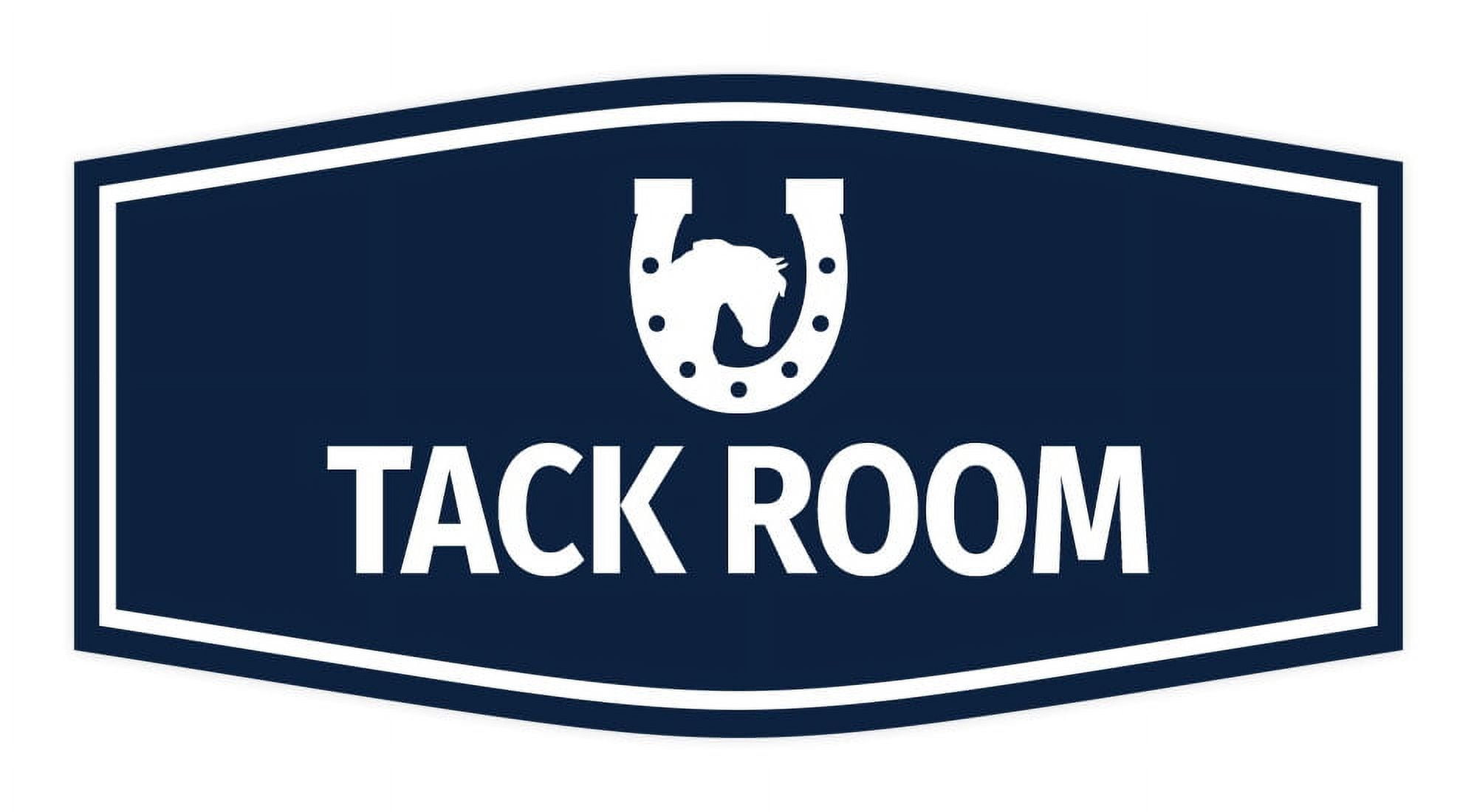 Signs ByLITA Fancy Tack Room, Horses Plastic Sign (Navy Blue / White ...