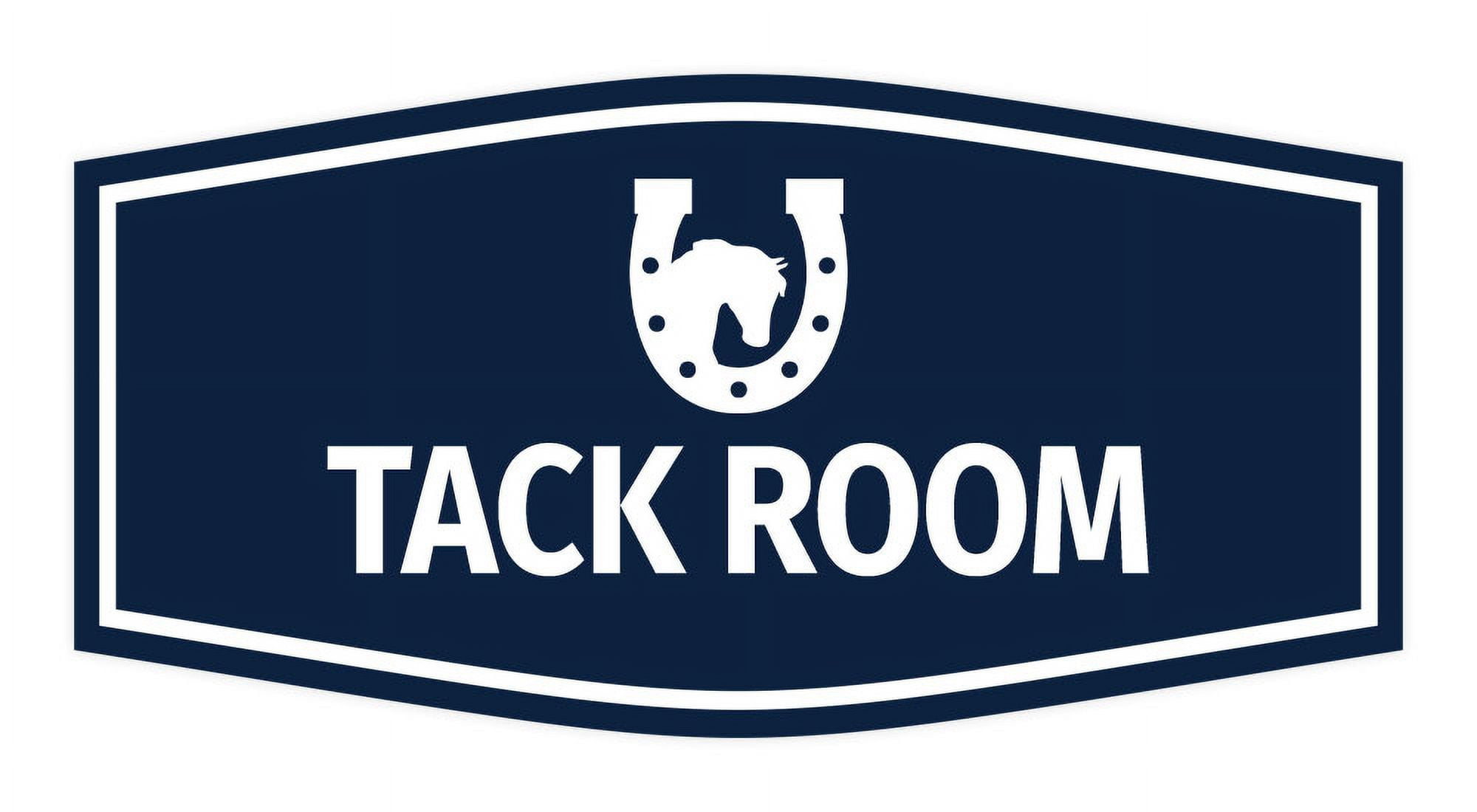 Signs ByLITA Fancy Tack Room, Horses Plastic Sign (Navy Blue / White ...