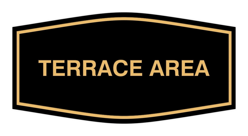 Signs ByLITA Fancy Terrace Area Sign (Black Gold) - Large - Walmart.com