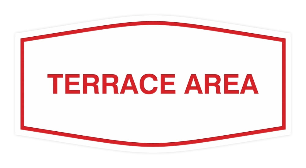 Signs ByLITA Fancy Terrace Area Sign (White/Red) - Small - Walmart.com