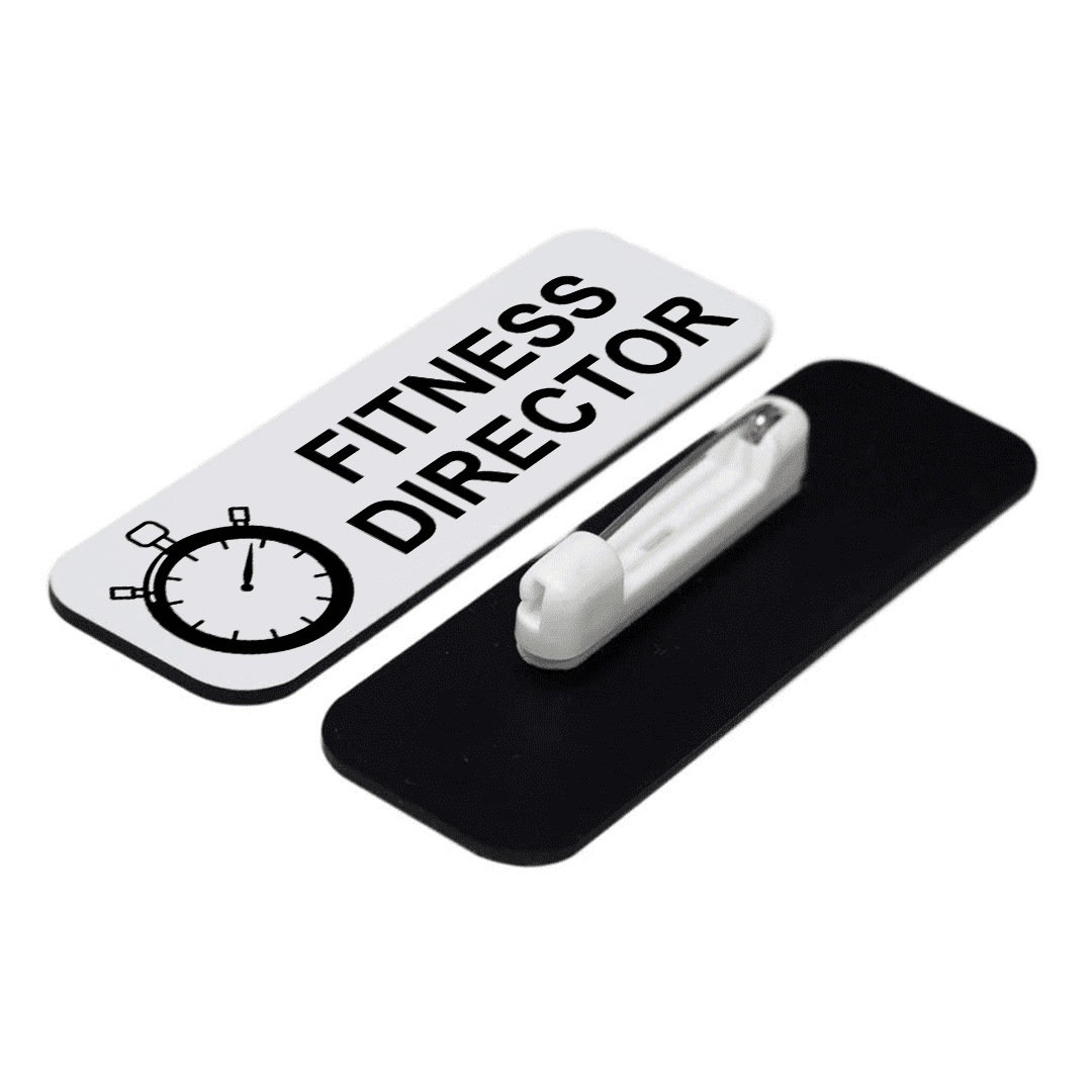 Signs ByLITA Fitness Director 1 x 3" Name Tag/Badge, White, (3 Pack ...