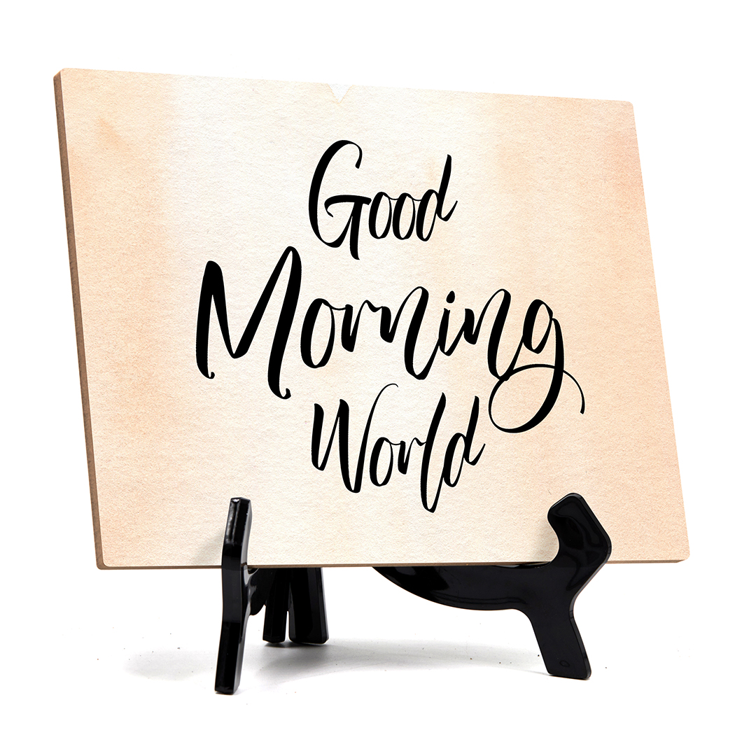 Signs ByLITA Good Morning Table or Counter Sign with Easel Stand, 6" x ...