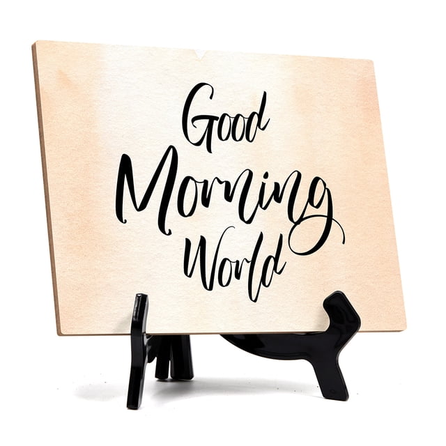 Signs ByLITA Good Morning Table or Counter Sign with Easel Stand, 6" x ...