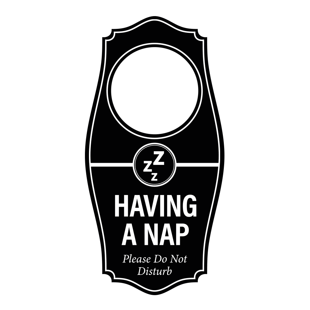 Signs ByLITA Having a Nap. Please Do Not Disturb Door Hanger - Black, 4 ...