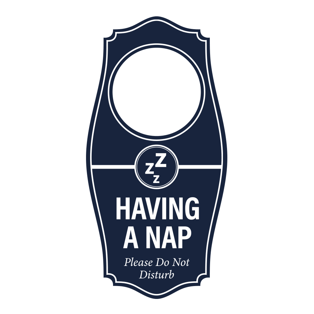 Signs ByLITA Having a Nap. Please Do Not Disturb Door Hanger - Navy ...