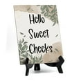 Signs ByLITA Hello Sweet Cheeks Table Sign with Green Leaves Design (6 ...