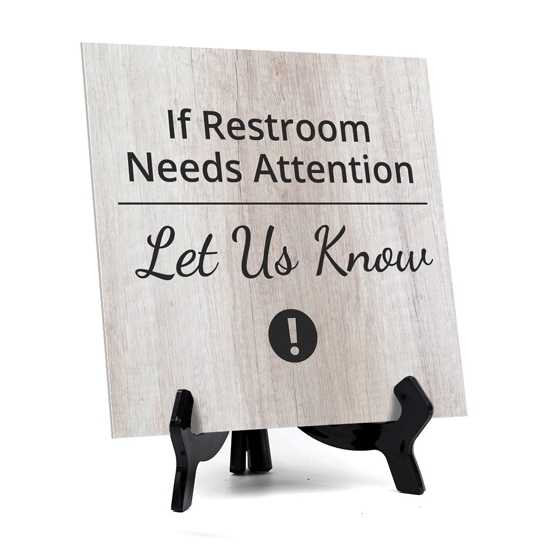 Signs ByLITA If Restroom Needs Attention Let Us Know, Wood Color ...