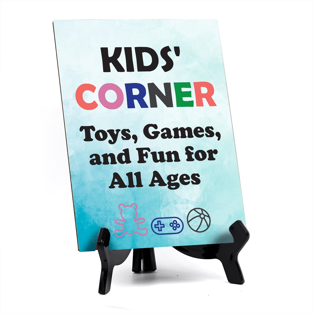 Signs ByLITA Kids' Corner: Toys, Games, and Fun for All Ages Table Sign ...