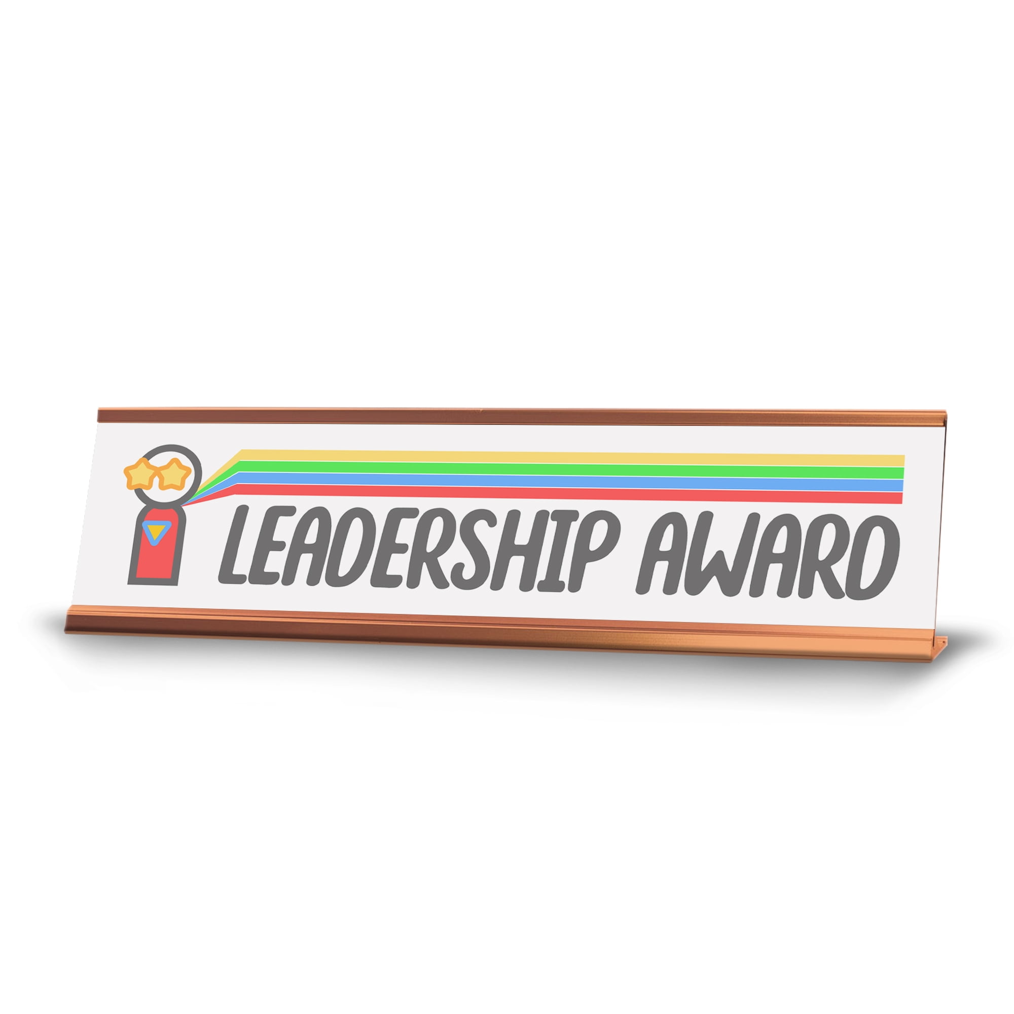 Signs ByLITA Leadership Award Gold Frame Desk Sign (2x8) - Walmart.com