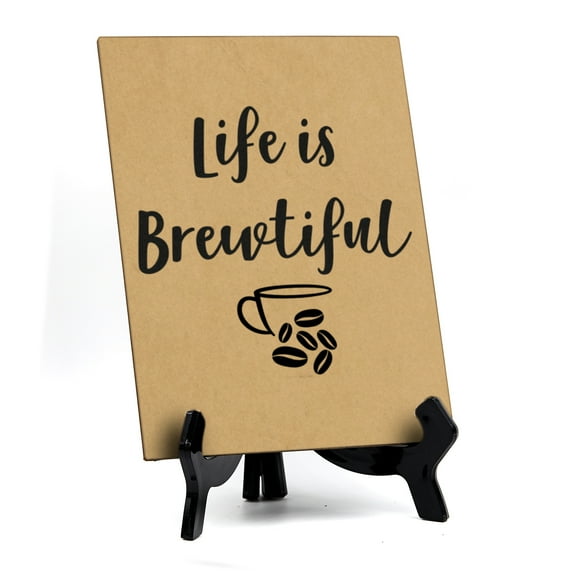 Signs ByLITA Coffee Bar, Table Sign, 6" x 8" (Tan) - Walmart.com