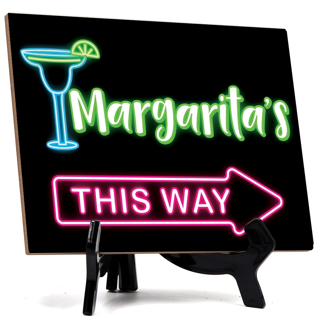Signs ByLITA MARGARITAS This Way (Right Arrow) Table Sign with Acrylic ...