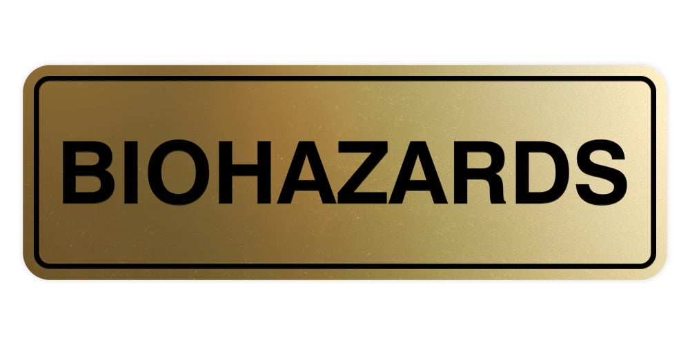 Signs ByLITA New Standard Biohazards Sign (Brushed Gold) - Large ...