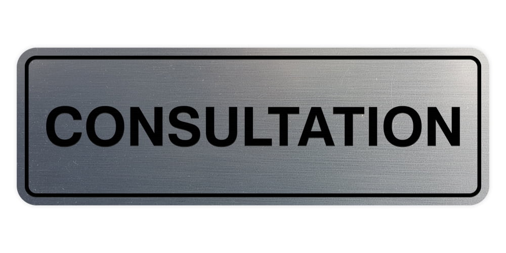 Signs ByLITA New Standard Consultation Sign (Brushed Silver) - Small ...