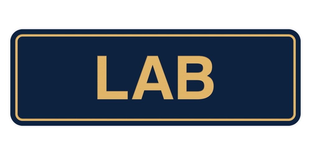 Signs ByLITA New Standard Lab Sign (Navy Blue/Gold) - Small - Walmart.com